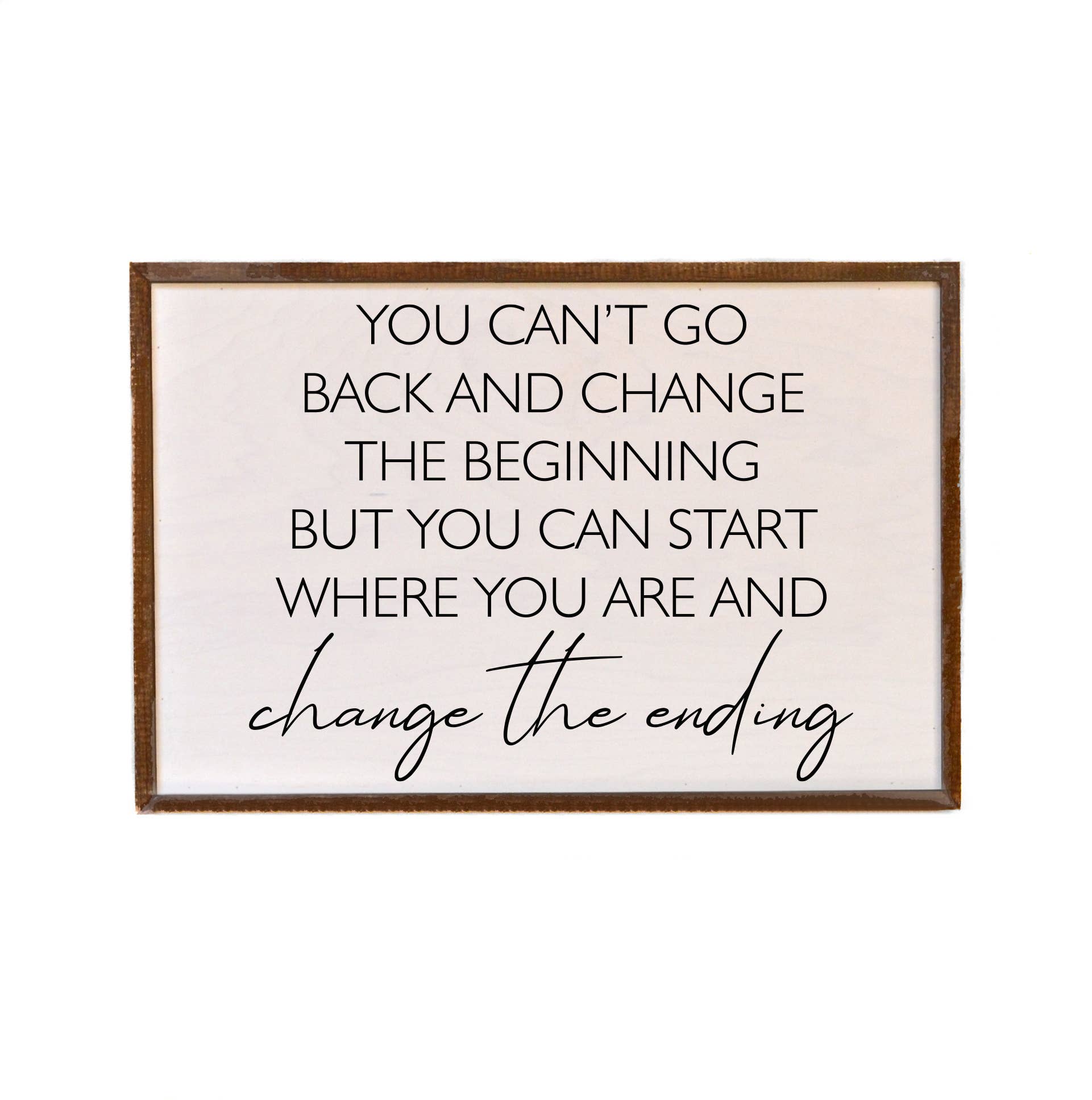 12x18 You Can't Go Back And Change The Beginning Wood Sign - Pro Day Spa